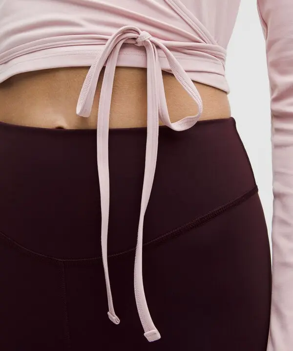 Lululemon Nulu Cropped Wrap Long-Sleeve Top - Pink Haze | Editorialist